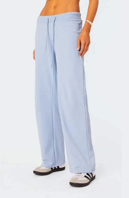 EDIKTED Quinn Cotton Blend Straight Leg Sweatpants - Light-blue