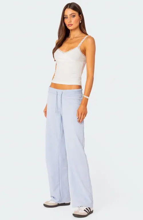 EDIKTED Quinn Cotton Blend Straight Leg Sweatpants - Light-blue