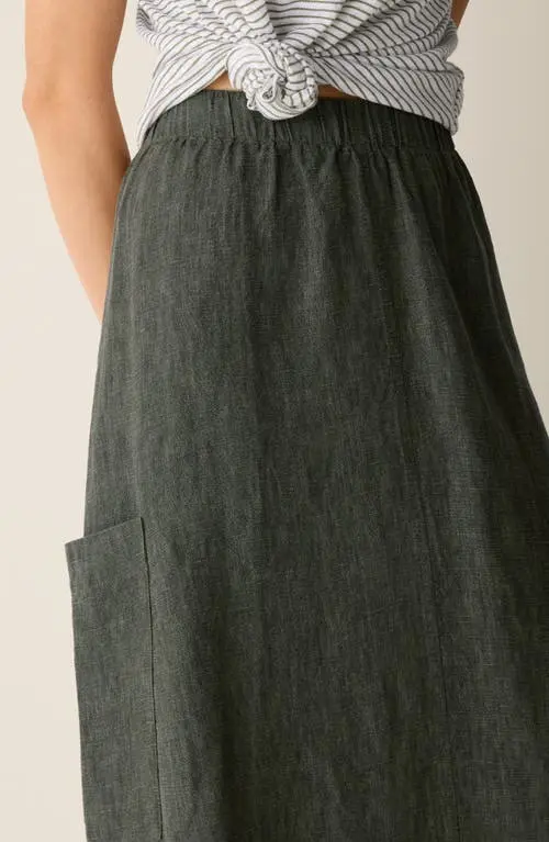 Eileen Fisher Organic Linen Cargo A-line Skirt