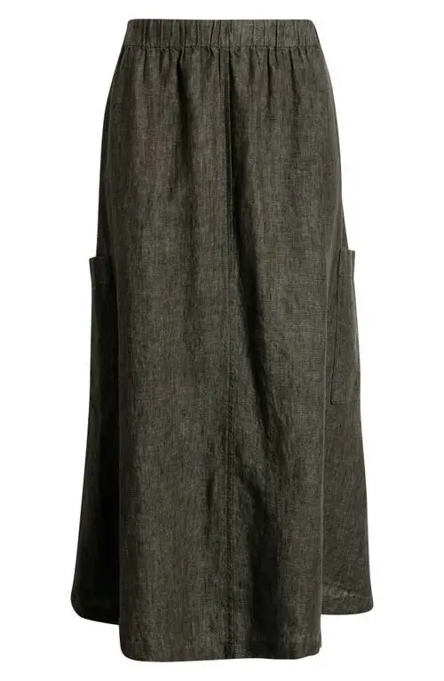 Eileen Fisher Organic Linen Cargo A-line Skirt