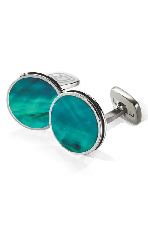 M-CLIP® Stainless Steel Cuff Links - Stainless Steel/ Teal