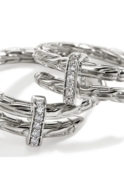 John Hardy Spear Diamond Hoop Earrings - Silver