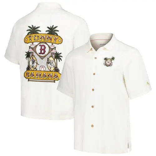 Tommy Bahama Boston Red Sox Pitcher's Paradiso Button-up Camp Shirt