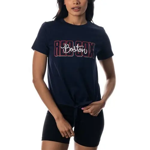 THE WILD COLLECTIVE Boston Red Sox Twist Front T-shirt