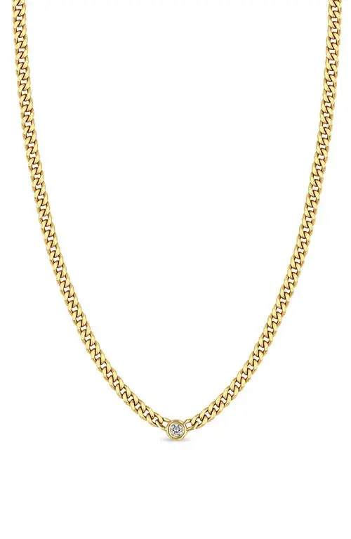 Zoe Chicco Floating Diamond Chain Necklace - Yellow Gold