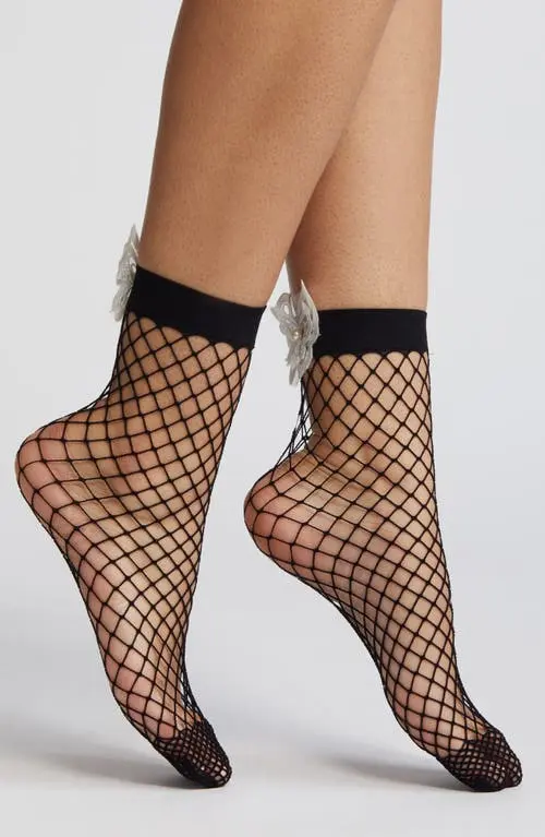 HIGH HEEL JUNGLE Butterfly Fishnet Socks - White