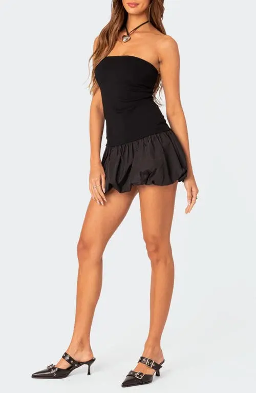 EDIKTED Strapless Ribbed Mini Dress