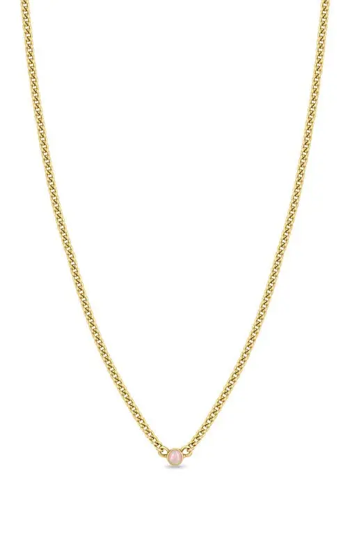 Zoe Chicco Opal Pendant Necklace - Yellow Gold