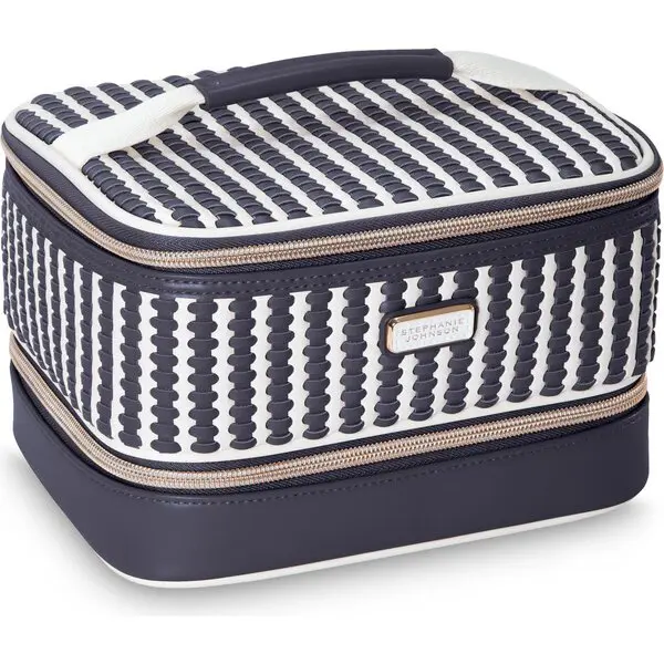 Stephanie Johnson Jenny Train Case - Blue Stripe