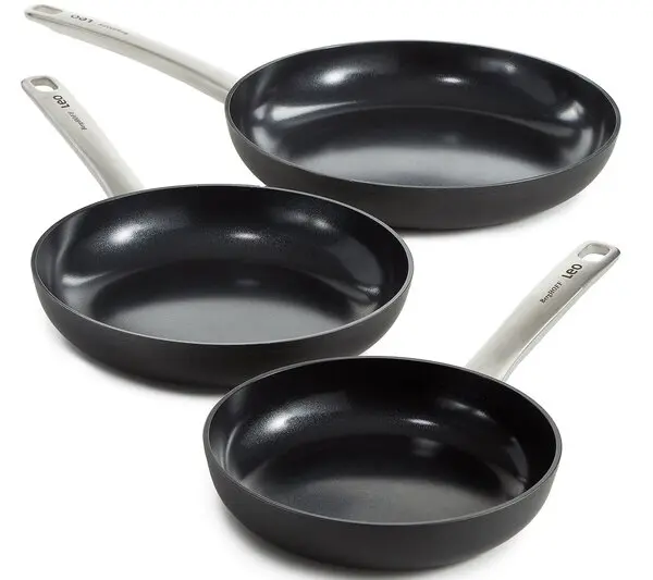 BERGHOFF Graphite 3pc Non-stick Ceramic Skillet Set