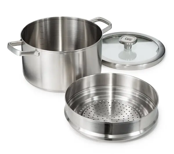 BERGHOFF Graphite 3pc 18/10 Stainless Steel Ste Amer Set - Silver