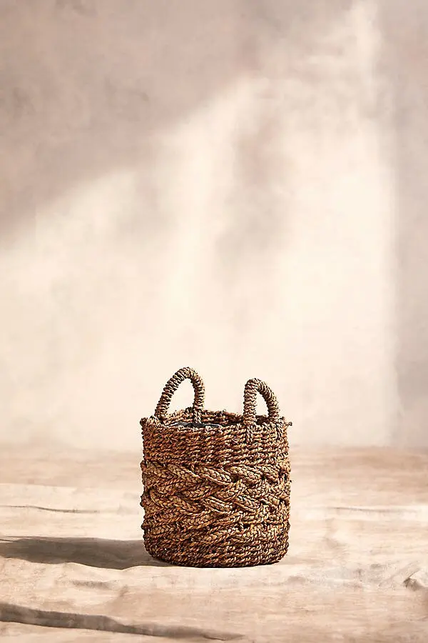 TERRAIN Woven Braided Handled Planter
