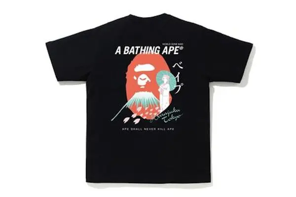 A BATHING APE Japan Culture Souvenir Tee Shirt - Black