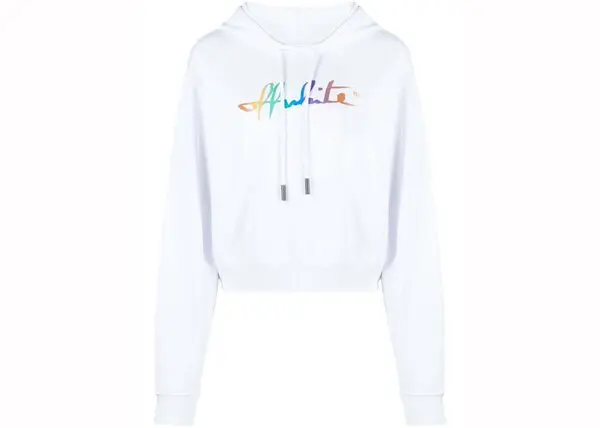 Off-White Rainbow Logo Hoodie - White