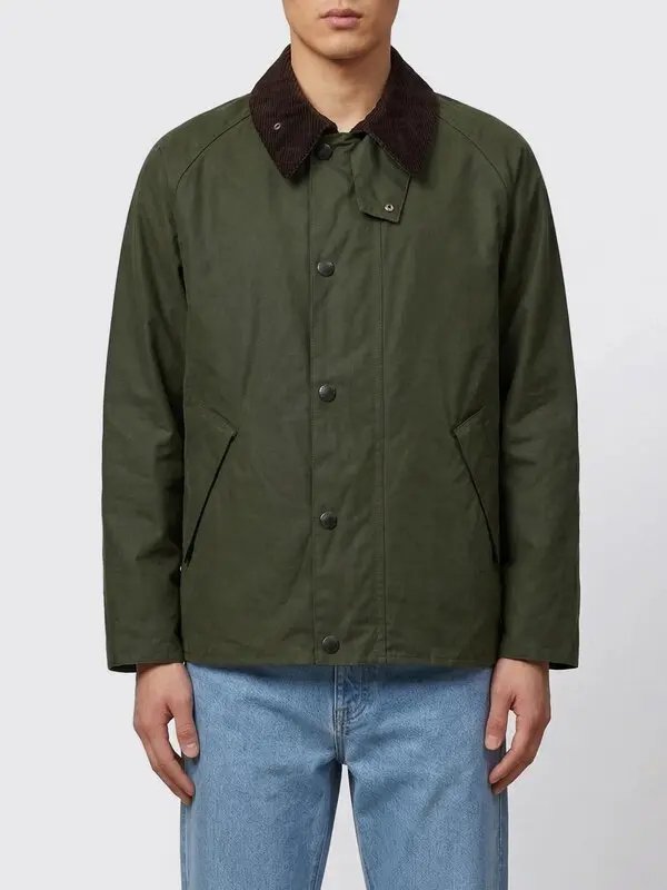 Barbour Transporter Oversized Casual Waxed Cotton Jacket - Olive