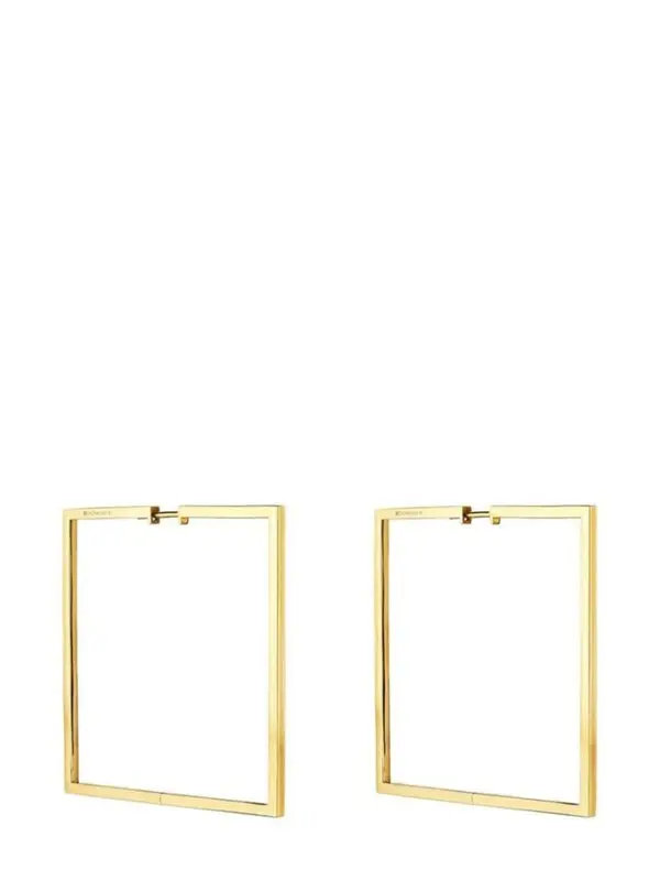 CADAR 18kt Yellow Square Hoop Earrings - Gold