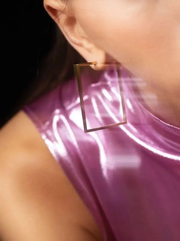 CADAR 18kt Yellow Square Hoop Earrings - Gold