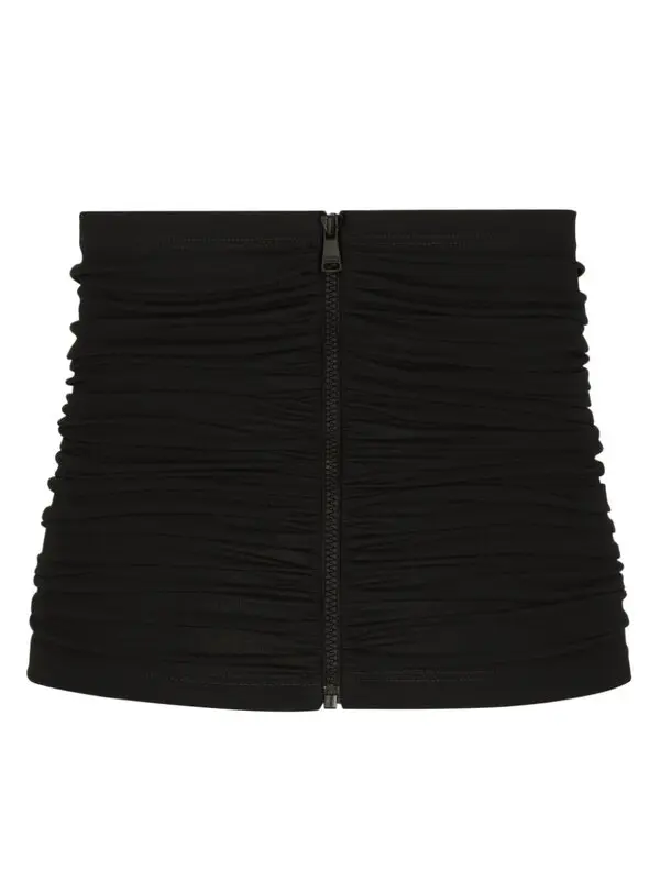 Dolce & Gabbana Zip-up Ruched Waist Sash