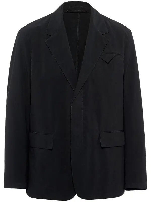 Prada Notched-lapels Single-breasted Blazer - Black
