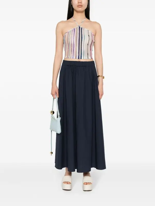 P.a.r.o.s.h Poplin Cotton A-line Midi Skirt