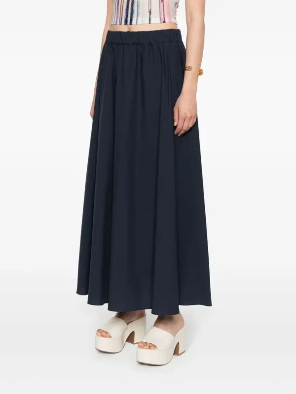 P.a.r.o.s.h Poplin Cotton A-line Midi Skirt