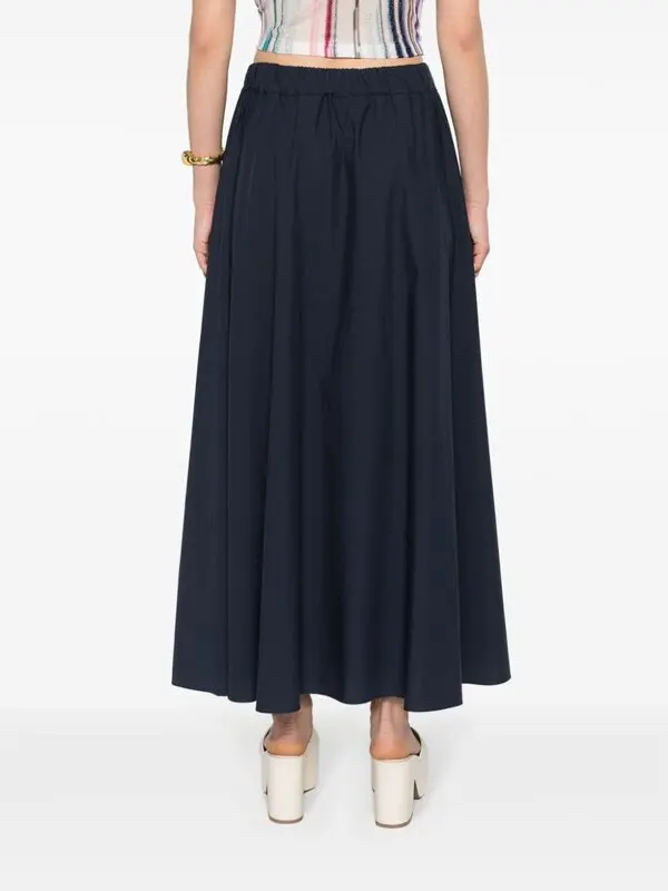 P.a.r.o.s.h Poplin Cotton A-line Midi Skirt