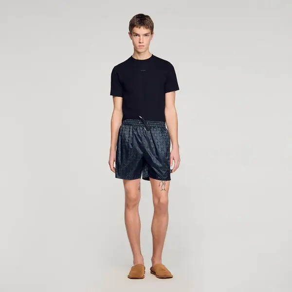 Sandro Square Cross Swim Shorts - Dark Grey