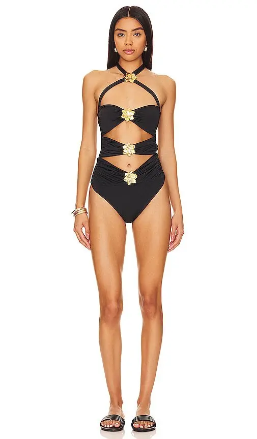CIN CIN Diamond Cut Out One Piece - Black