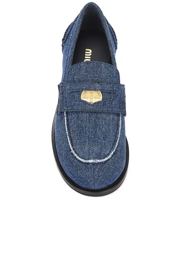 Miu Miu Penny Loafers - Denim