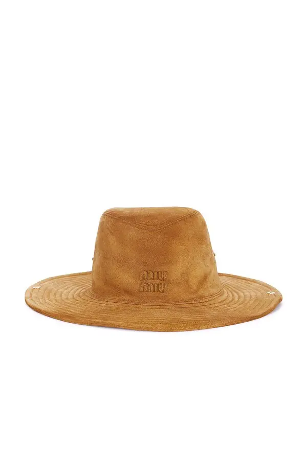 Miu Miu Logo Embroidered Cowboy Hat