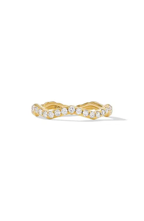 David Yurman 18k Gold Zigzag Stax Diamond Ring - 18k Yellow Gold