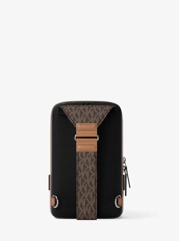 Michael Kors Hudson Signature Logo Sling Bag In By - Brown