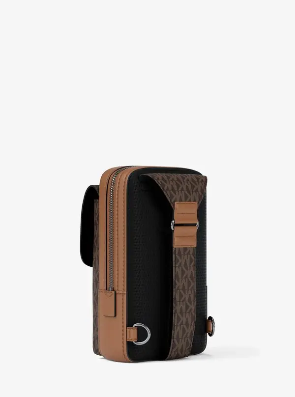 Michael Kors Hudson Signature Logo Sling Bag In By - Brown