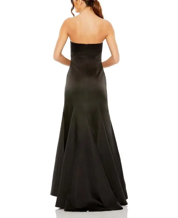 Mac Duggal Statement Bow Strapless Mermaid Gown - Black