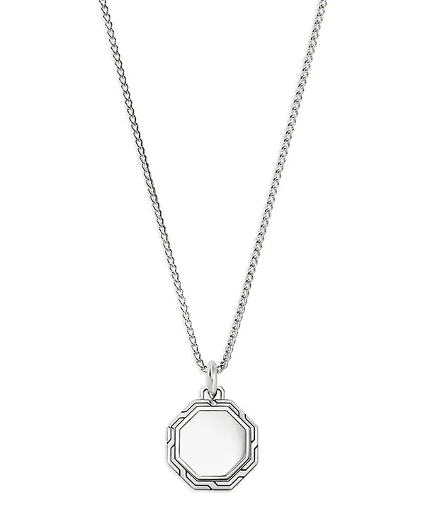 John Hardy Sterling Octagon Pendant Necklace - Silver