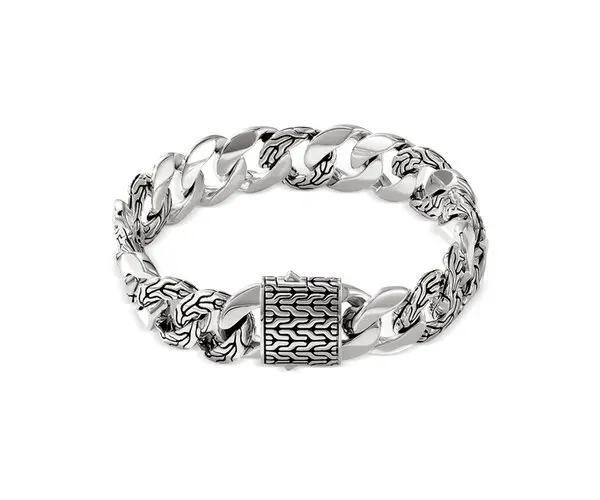 John Hardy Sterling Carved Chain Bracelet