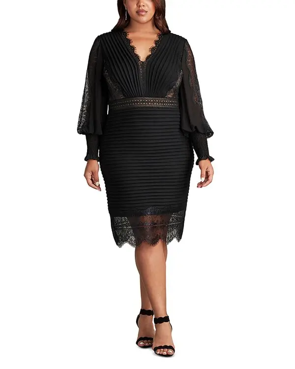 Tadashi Shoji Plus Sullivan Bishop Sleeve Dress In Black - 25% Off |  Editorialist