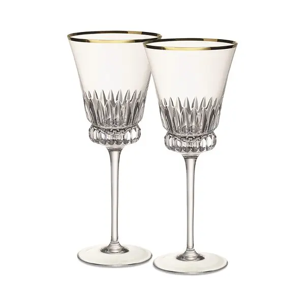 VILLEROY & BOCH Grand Royal Red Wine Glass, Set Of 2 - Clear/gold