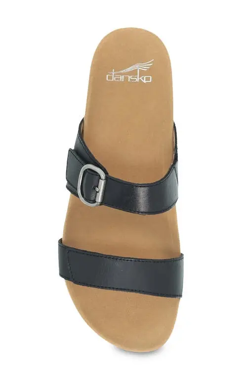 Dansko Justine Leather Slide Sandal - Black