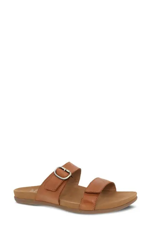 Dansko Justine Leather Slide Sandal - Luggage