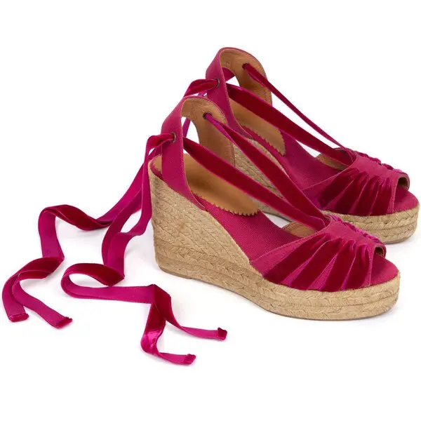Penelope Chilvers Catalina Dali Espadrille Wedge - Cherry/cherry