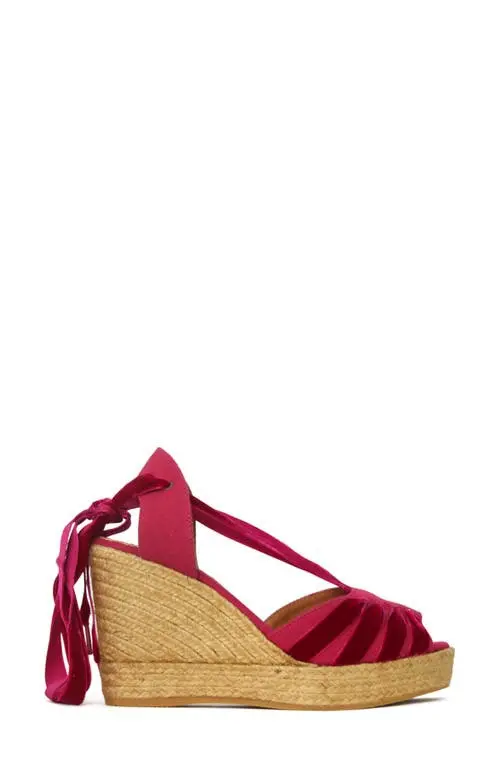 Penelope Chilvers Catalina Dali Espadrille Wedge - Cherry/cherry