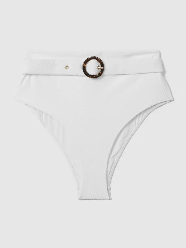 REISS Danielle Textured Belted Bikini Bottom