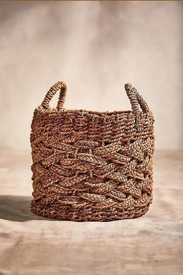 TERRAIN Woven Braided Handled Planter