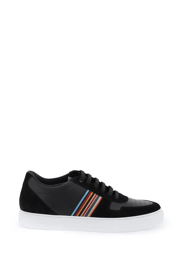 New $475 Paul Smith Fermi Mens Sneakers Signature Stripe Black leather Size 7 New $475 Paul Smith Fermi Mens Sneakers Signature Stripe  main image 2