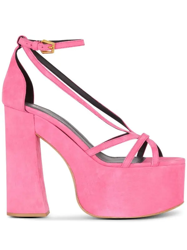 Balmain Cam 160mm Suede Platform Sandals