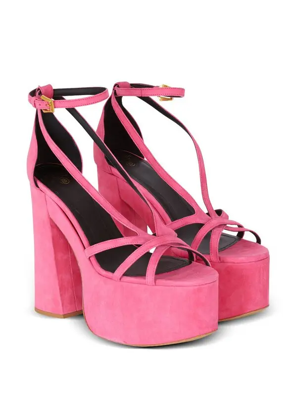 Balmain Cam 160mm Suede Platform Sandals