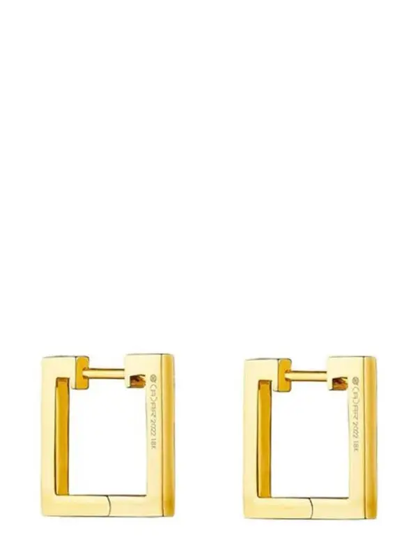 CADAR 18kt Yellow Foundation Square Hoop Earrings - Gold
