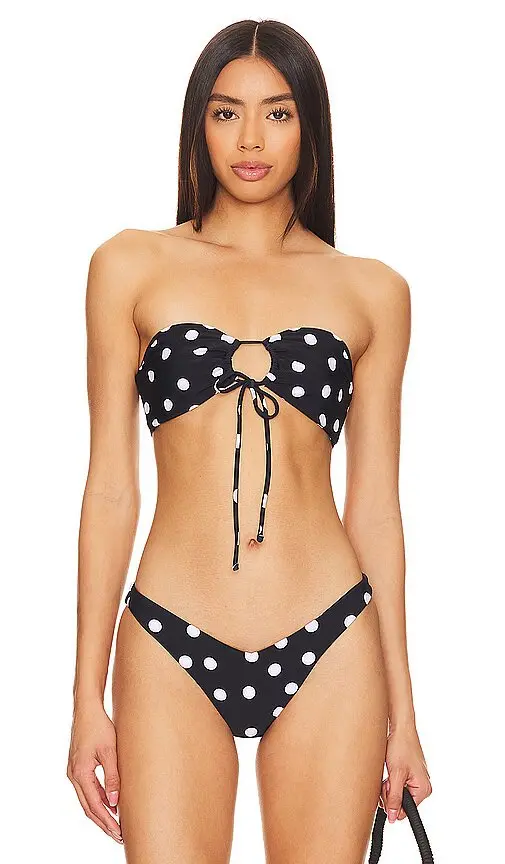 Superdown Lucy Bandeau Bikini Top - Polkadot