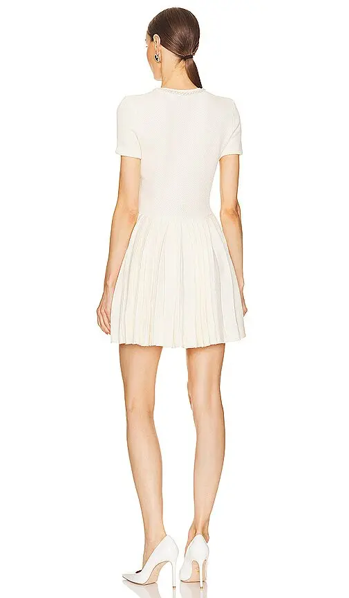 Self-Portrait Knit Mini Dress In Cream - 30% Off | Editorialist